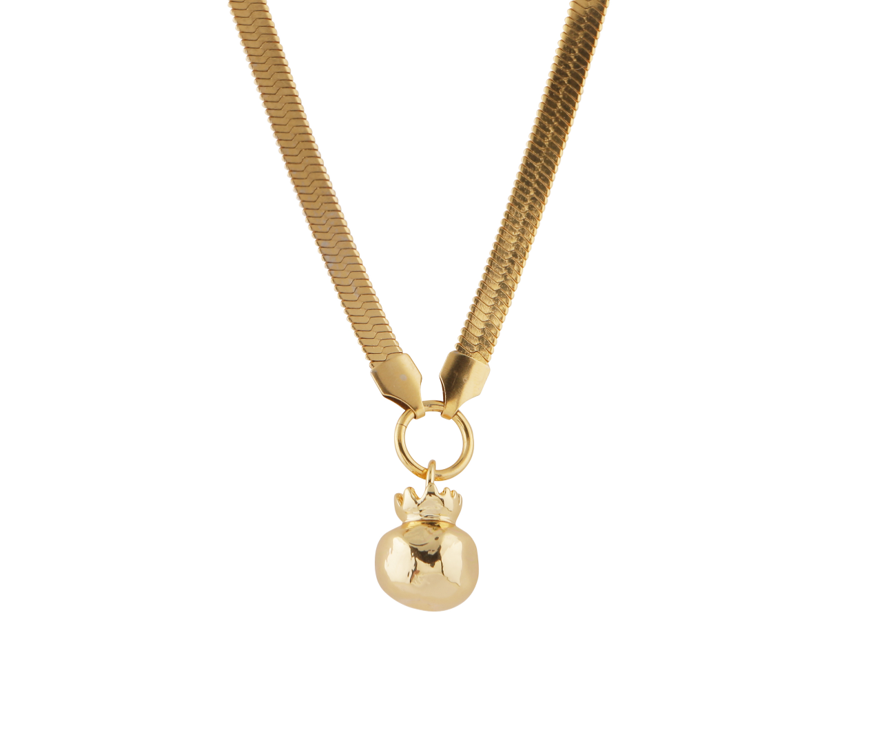 Gold Pomegranate & Snake Chain Necklace - sandralexandra Gold Pomegranate & Snake Chain Necklace - sandralexandra