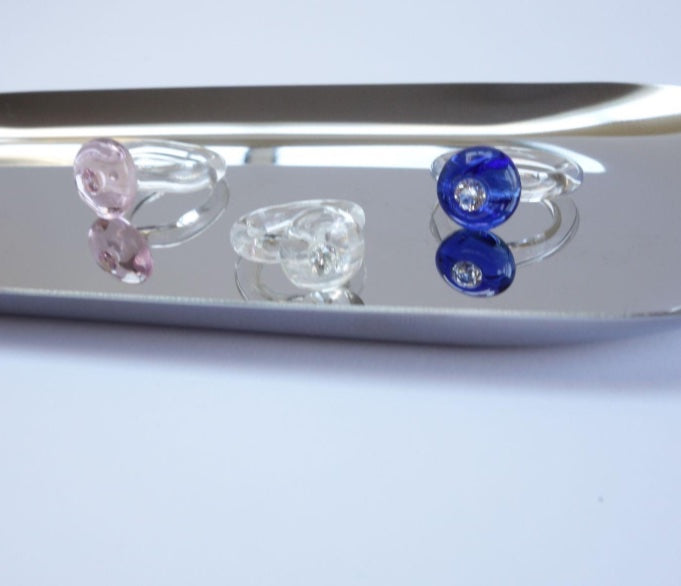 Zirconite Blue Glass Ring - sandralexandra