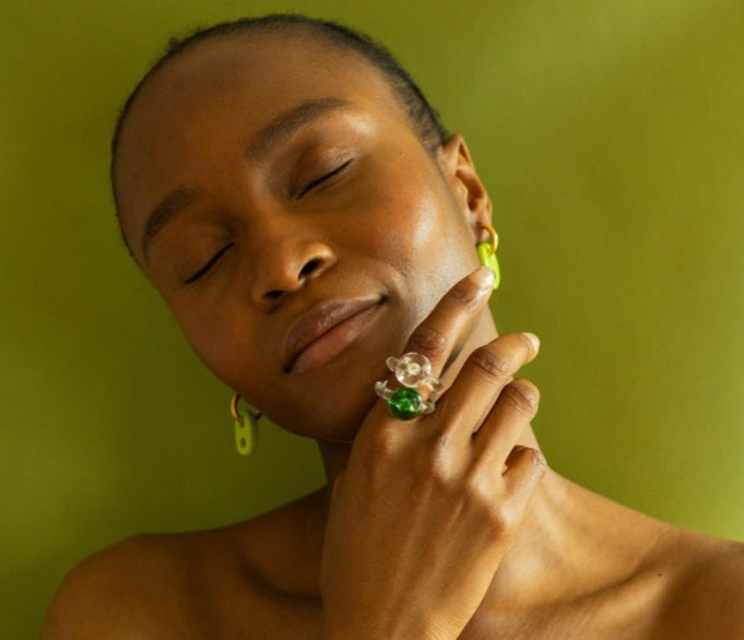 Zirconite Clear Glass Ring - sandralexandra