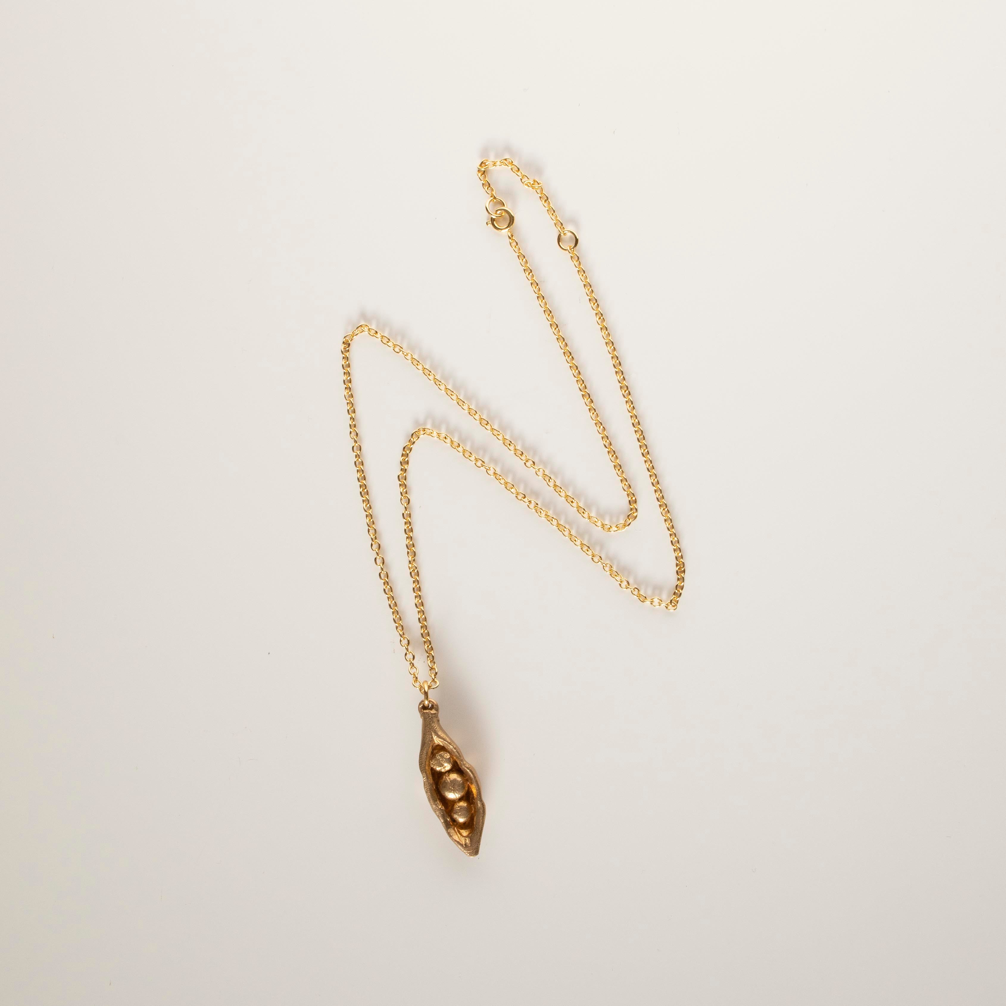 Pea in a Pod Gold trace chain Necklace - SAMPLE - sandralexandra